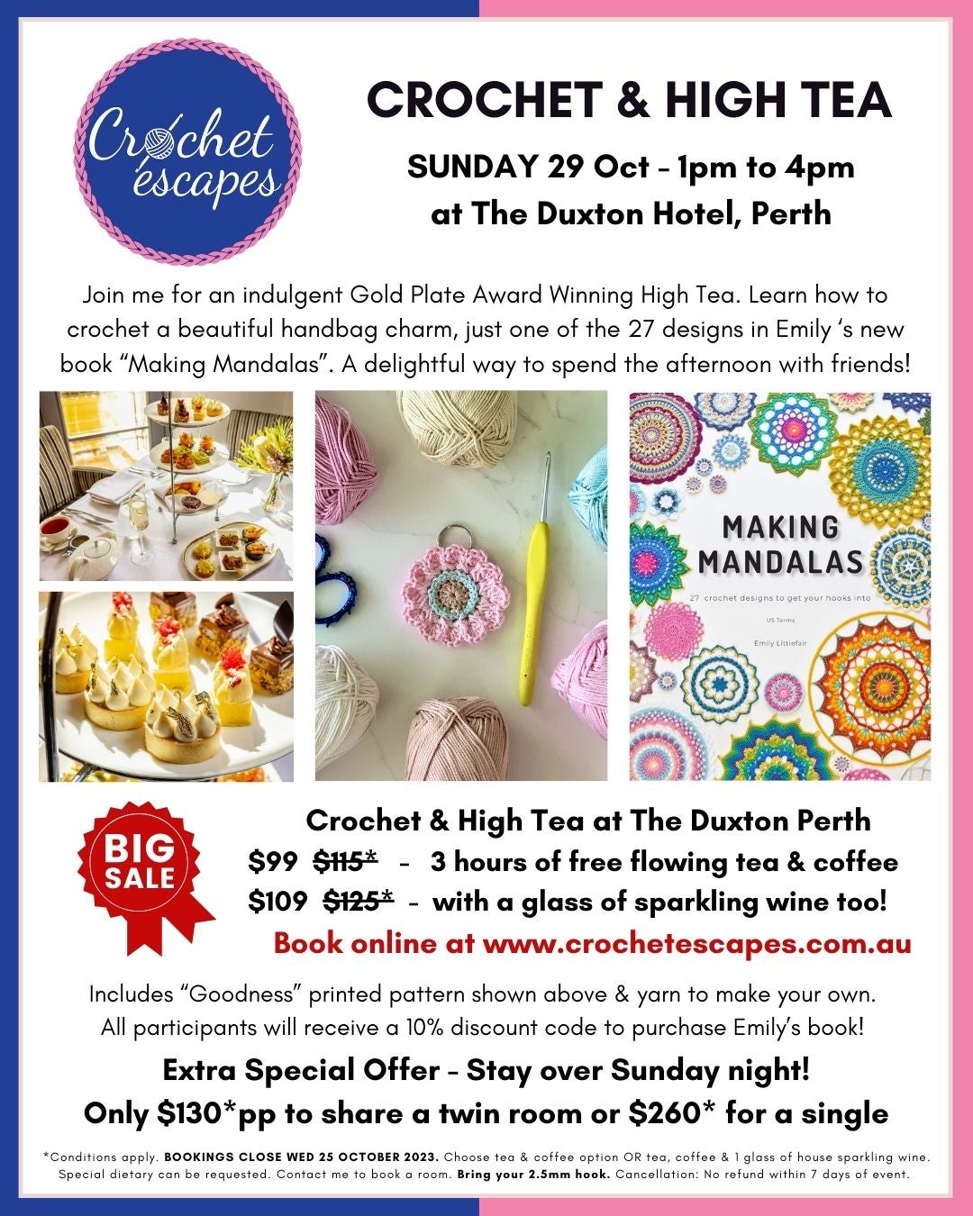 Crochet & High Tea + Stay | Crochet Escapes